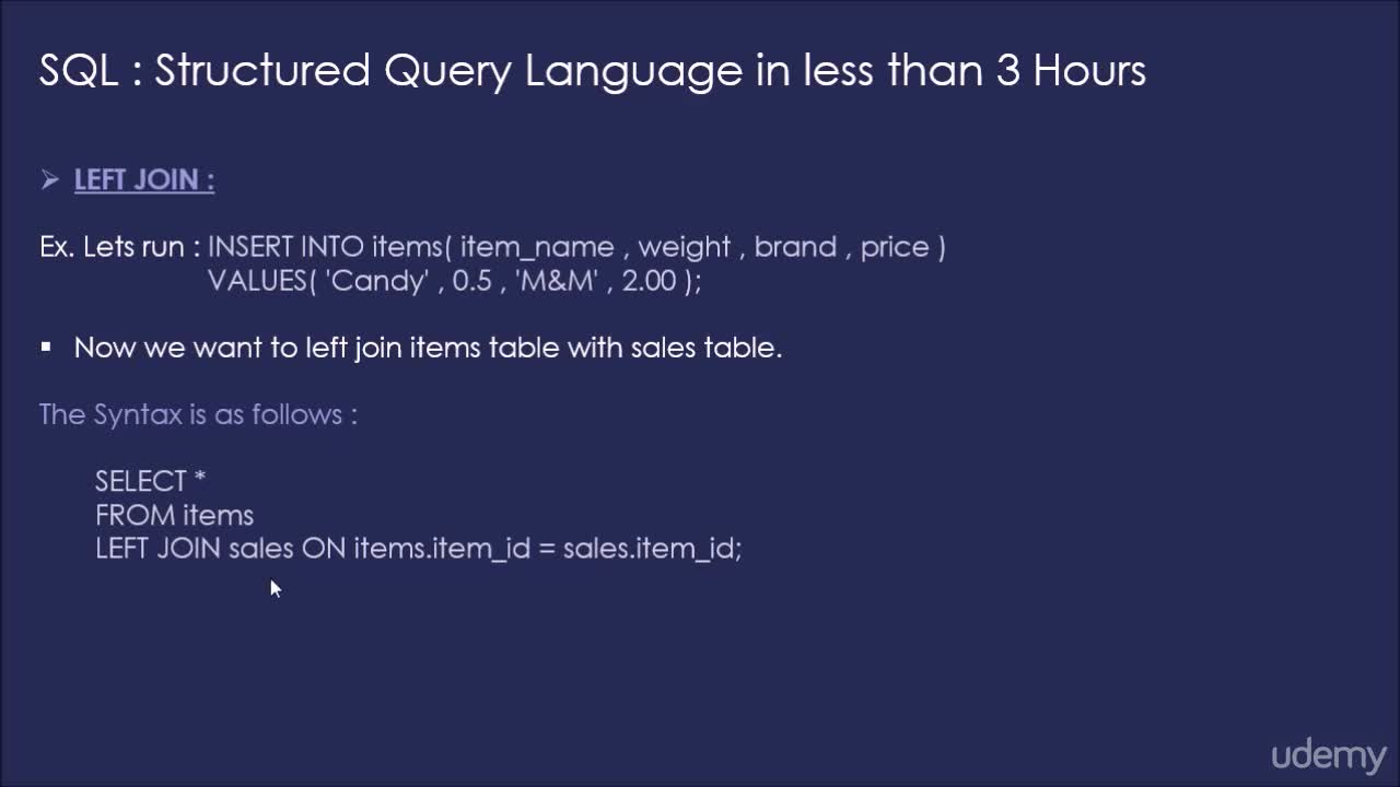 [Udemy] Learn SQL / MySQL in less than 3 Hours [ENG, 2016] :: RuTracker.org