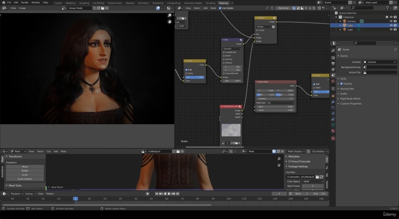 Udemy, Victory 3D, Corazon Bryant | Female Game Character Creation in Blender Complete Worklow ...