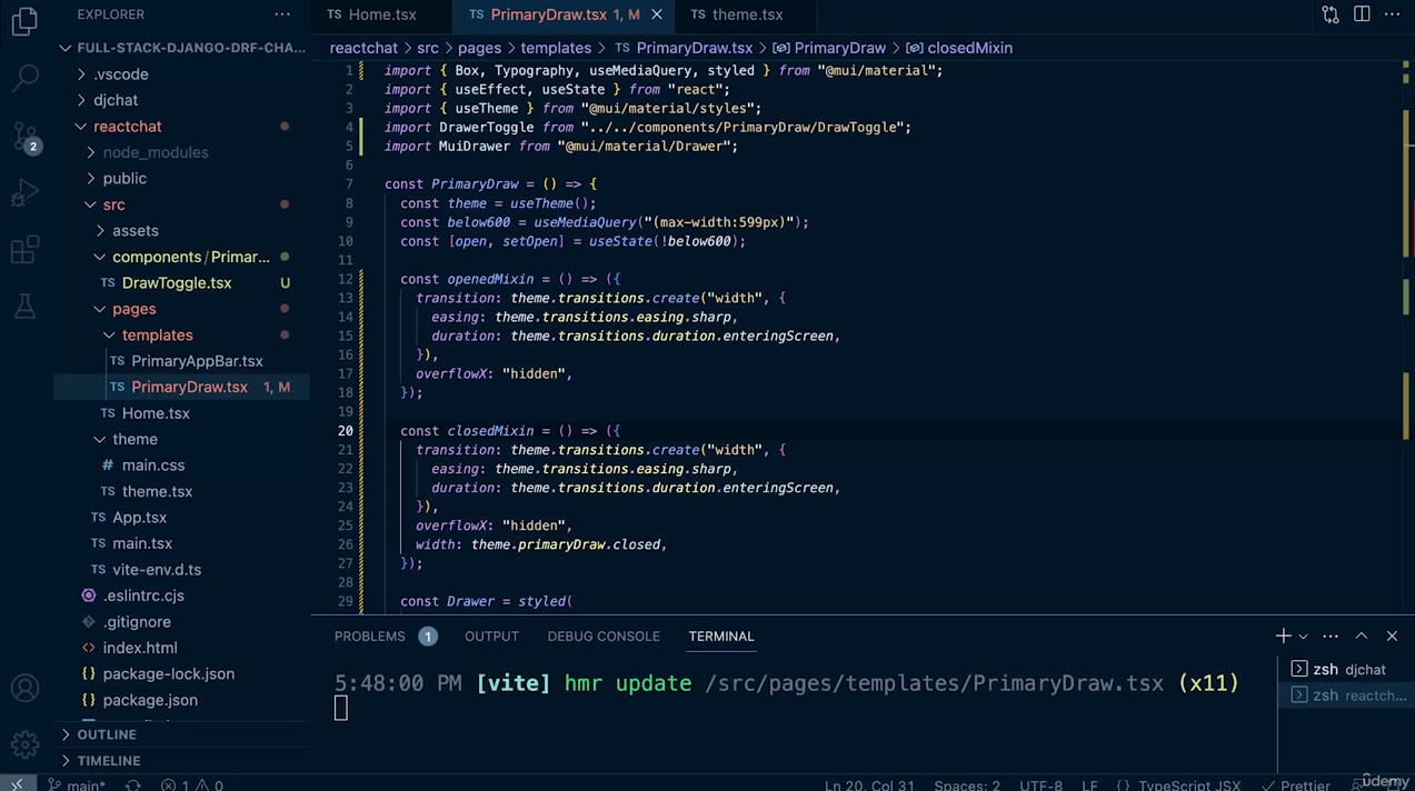 Udemy, Very Academy, Zander | Full Stack - React Django DRF Channels ...